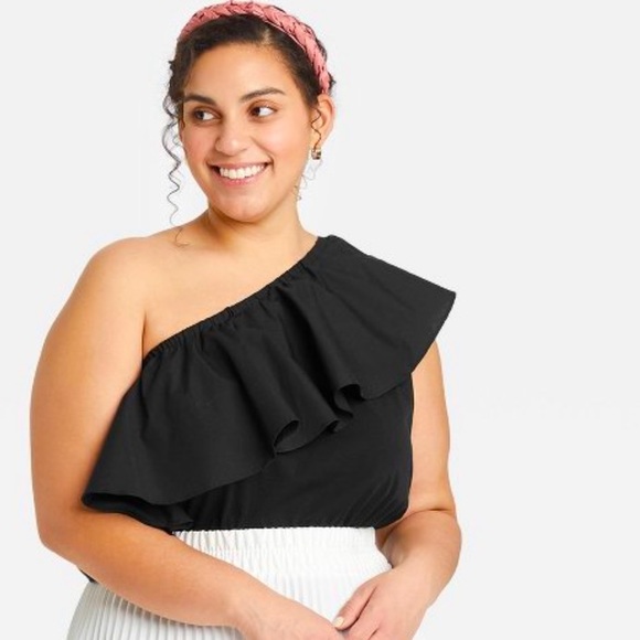 a new day | Tops | Womens One Shoulder Ruffle Top Xxl | Poshmark